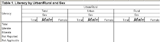Formatting Row, Column, or Cell Data - CSPro User's Guide